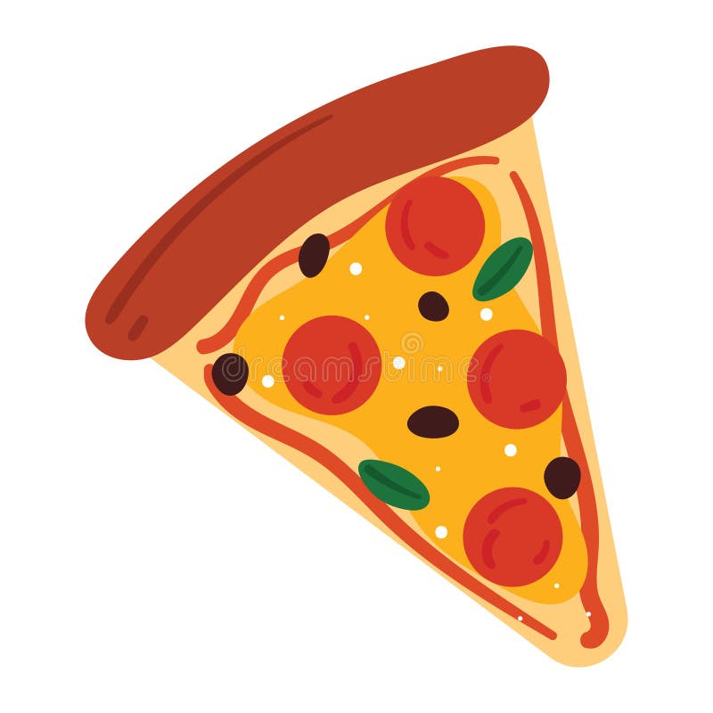 Hand drawing cartoon pizza stock vector. Illustration of sticker ...