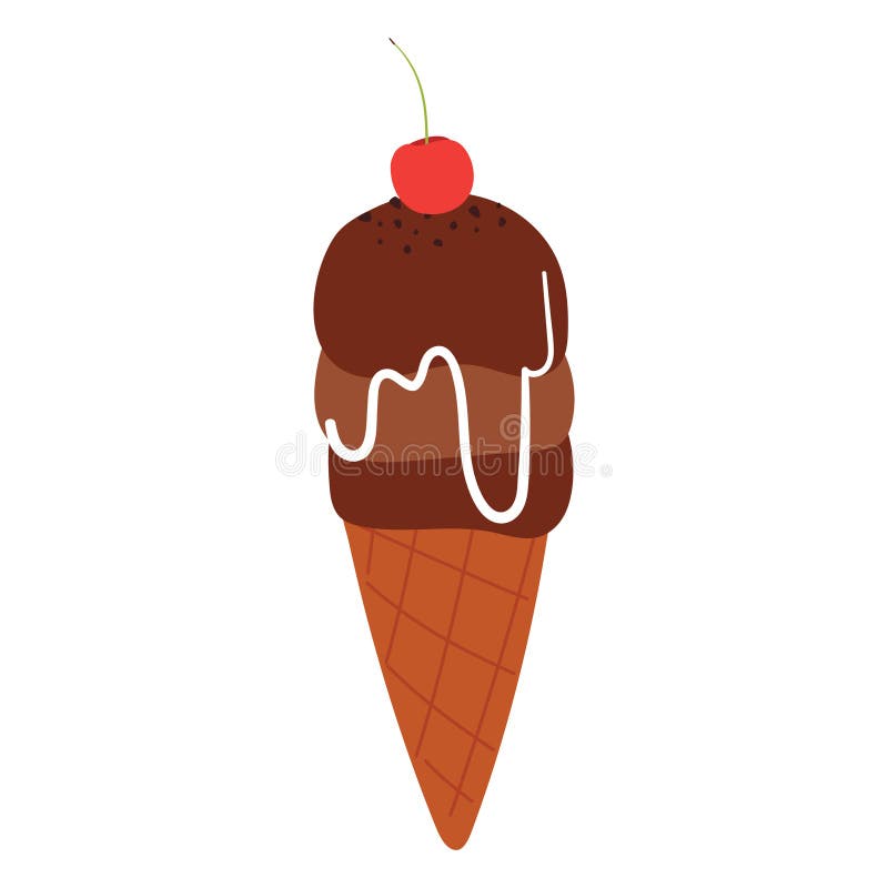 Hand Drawing Cartoon Chocolate Ice Cream Stock Vector - Illustration of ...