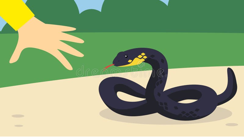 Snake in the Park. Vector Illustration Stock Vector - Illustration of ...