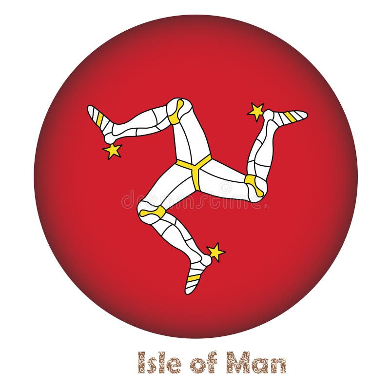 Isle of Man Flag Round Shape Vector Stock Vector - Illustration of ...