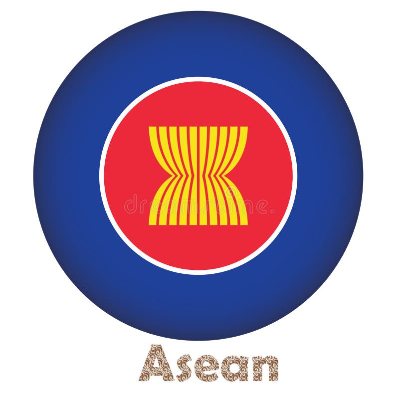 Asean Flag Round Shape Vector Stock Vector - Illustration of button ...