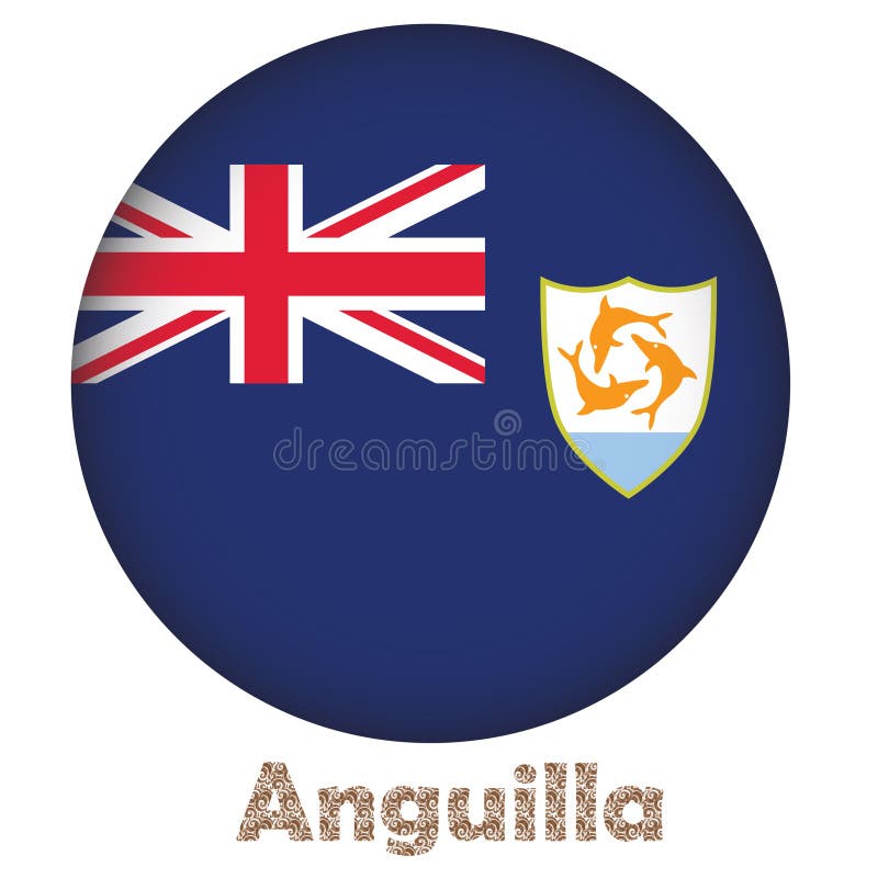 Anguilla Flag Round Shape Vector Stock Vector - Illustration of banner ...