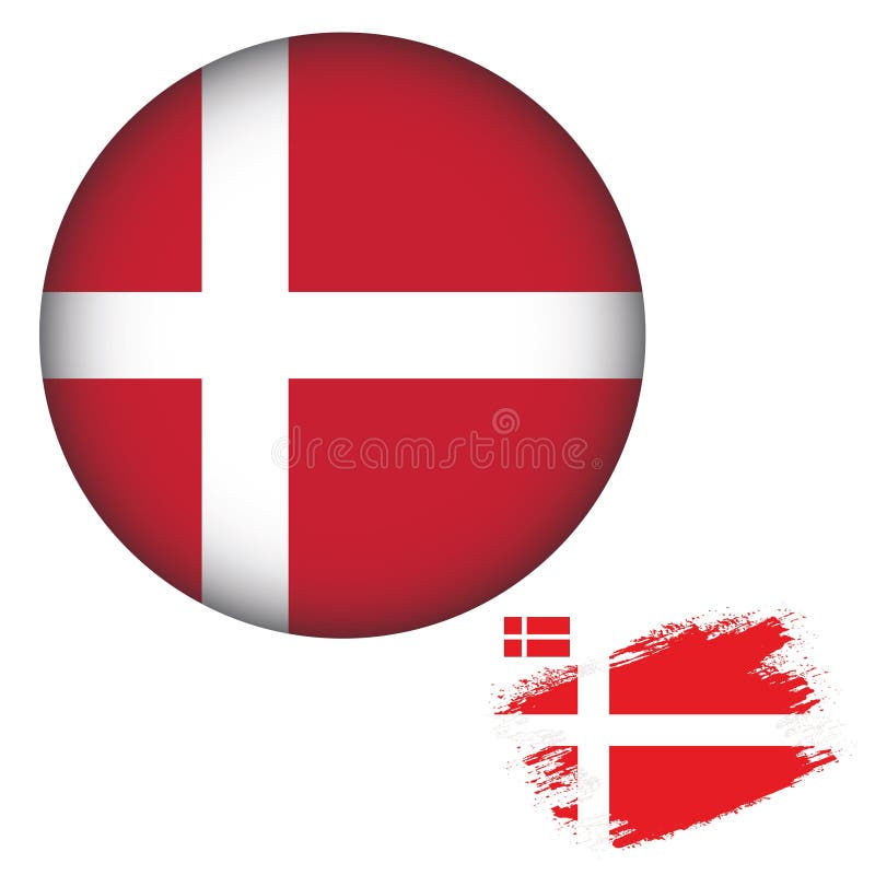 Denmark Flag Round Shape Vector Stock Vector - Illustration of ...