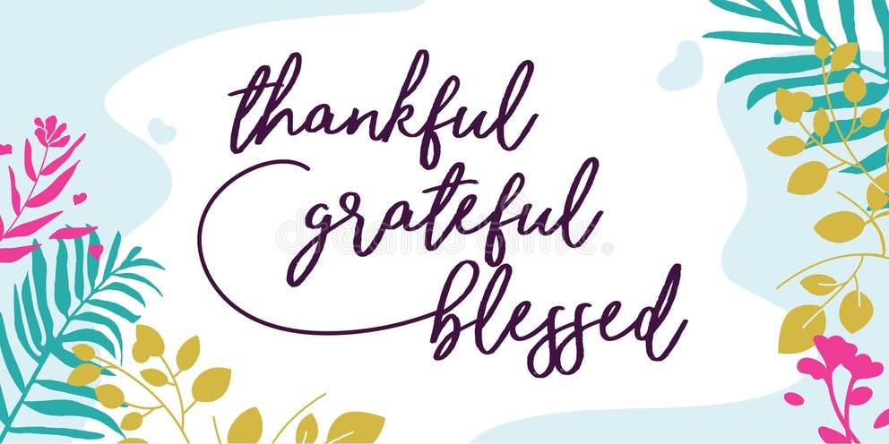 Family Home Faith Quote Thankful Grateful Blessed Vector Natural ...