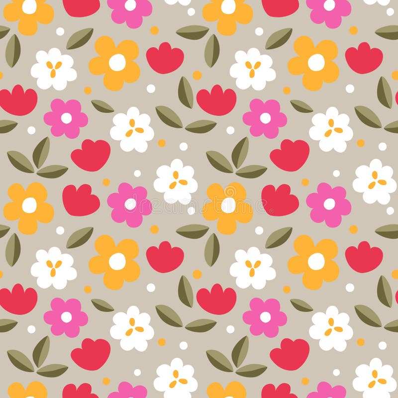Design of a Pattern8 Flower Flat Textile Vector Design, Seamless Flower ...