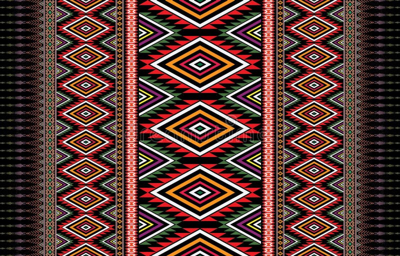 Aztec Ethnic Background Design Vector with a Seamless Pattern. Stock ...