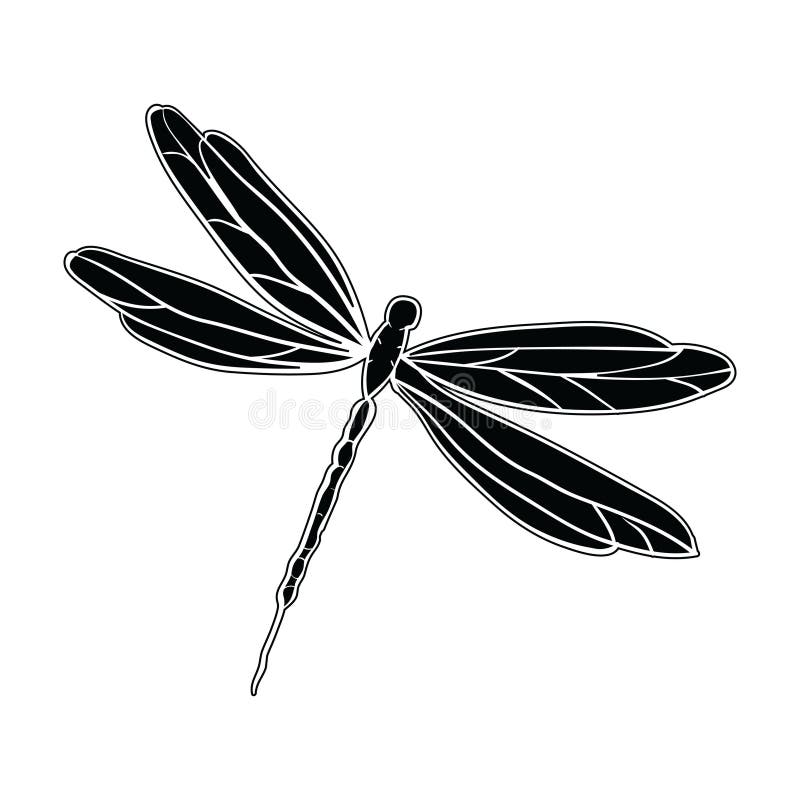Hand Drawing Style of Dragonfly Icon Vector Stock Vector - Illustration ...
