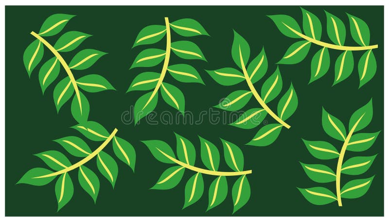 Green Leaves on a Green Background, Vector Illustration, Eps10 ...