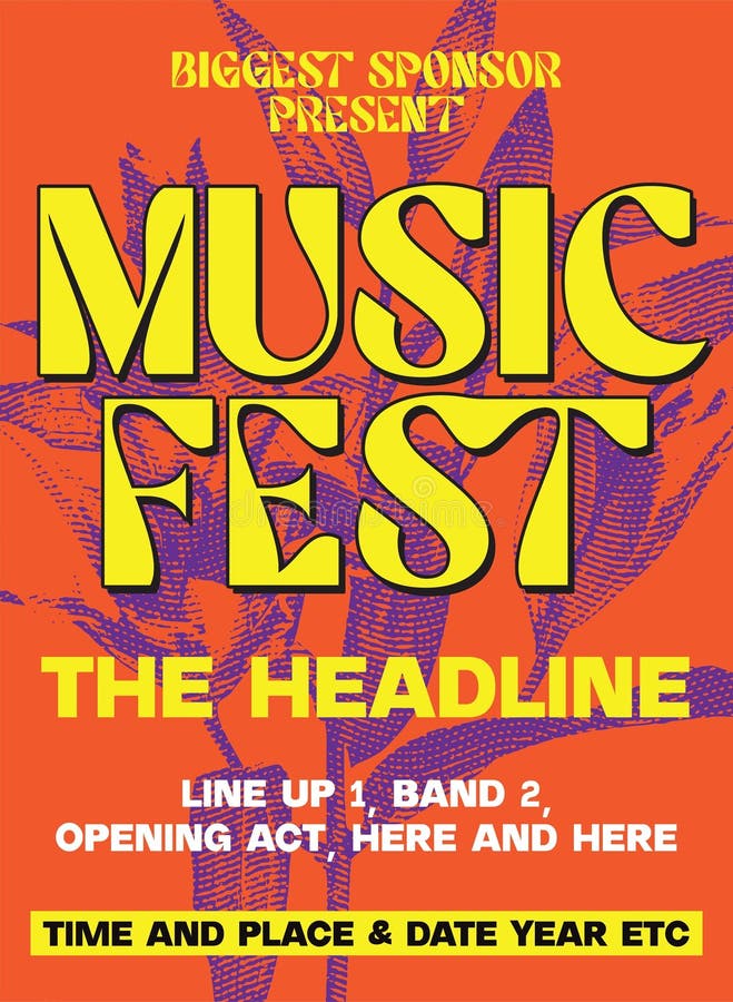 Music Festival Poster, Concert Poster Design, Music Show Template, Band ...