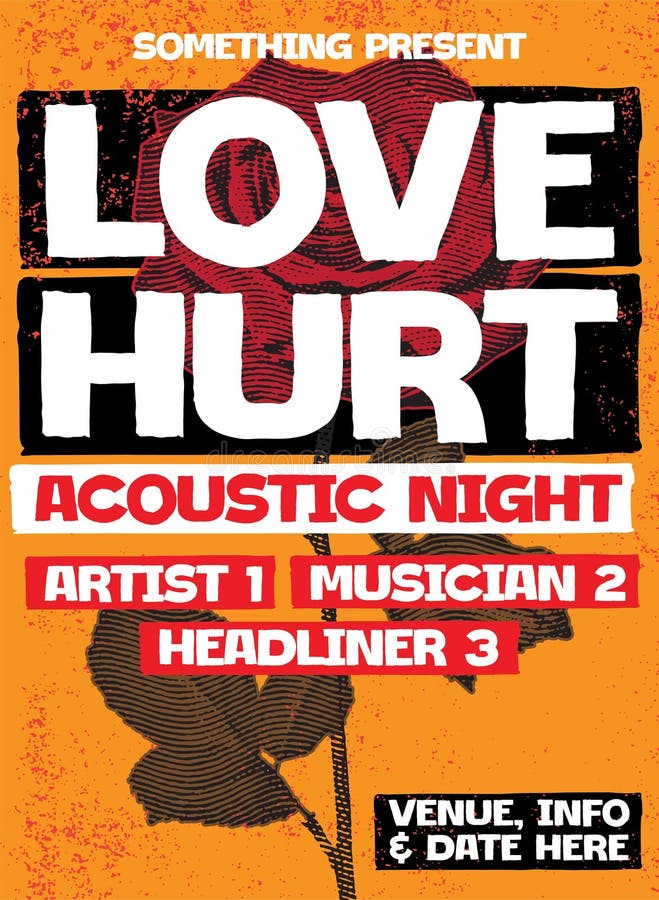 Love Acoustic Music Poster, Concert Poster Design, Valentine Music Show ...