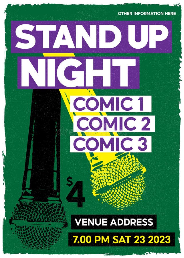 Stand Up Comedy Poster Event, Standup Night Post or Banner for Events ...