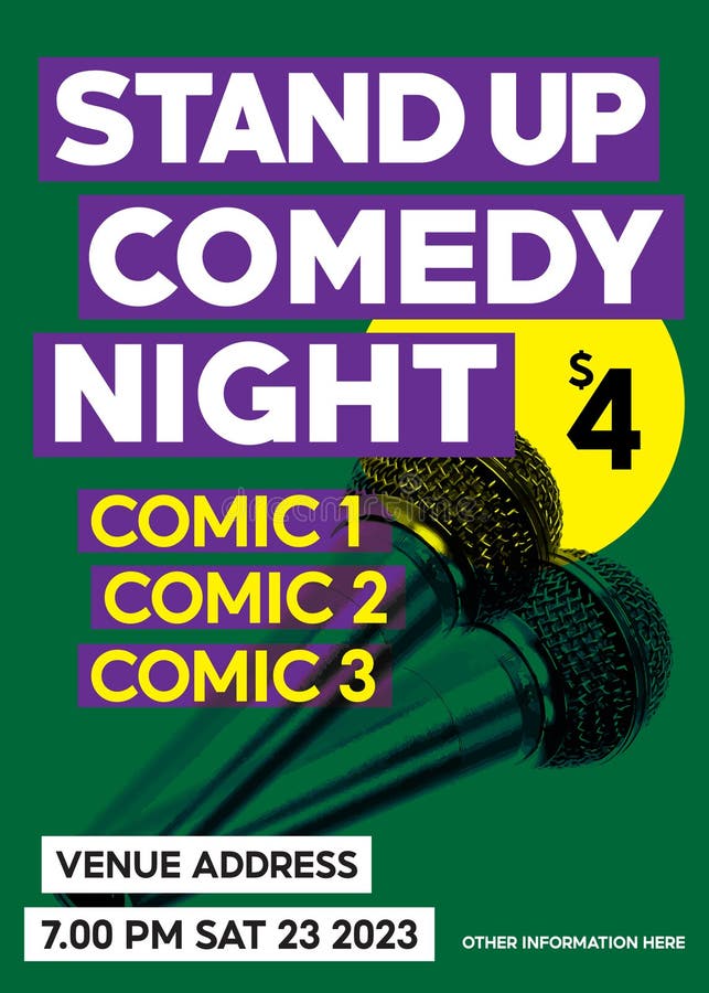 Stand Up Comedy Poster Event, Standup Night Post or Banner for Events ...