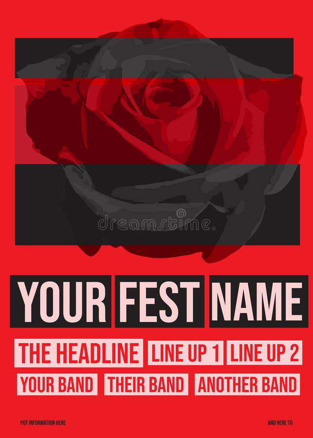 Rock Invasion Festival or Fest, Gigs Poster, Brochure or Pamphlet, Punk ...