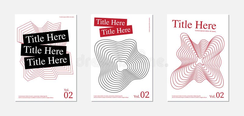 Poster Layout Design Set, Shape Element Graphic Gradient on Cover Book ...