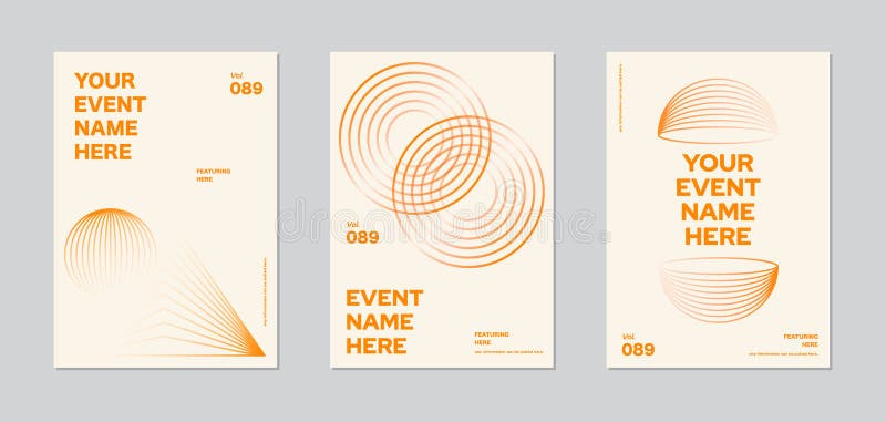Poster Layout Design Set, Shape Element Graphic Gradient on Cover Book ...