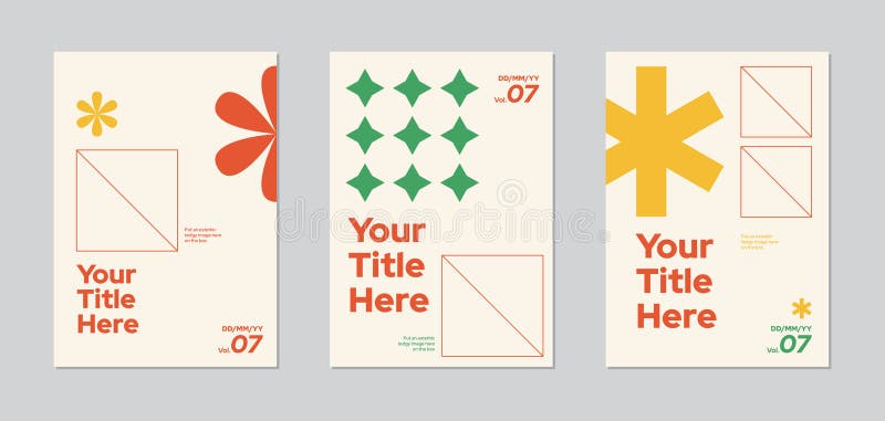 Poster Layout Design Set, Shape Element Graphic Gradient on Cover Book ...