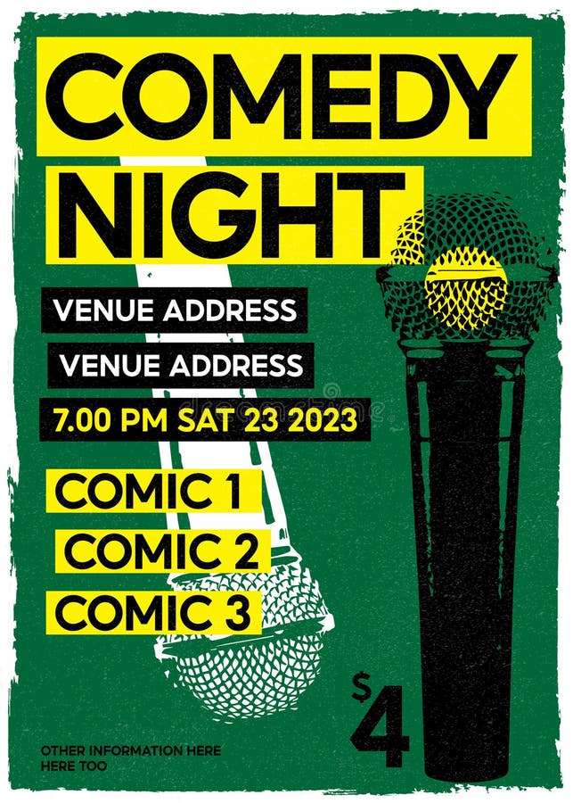 Stand Up Show or Comedy Night, Microphone or Open Mic, Flyer, Gigs ...