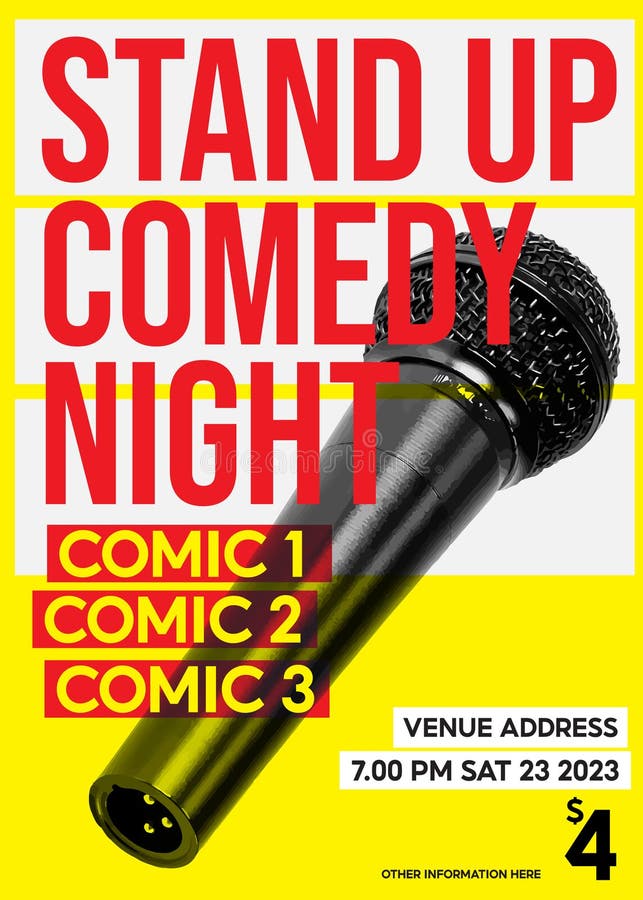 Stand Up Show or Comedy Night, Microphone or Open Mic, Flyer, Gigs ...