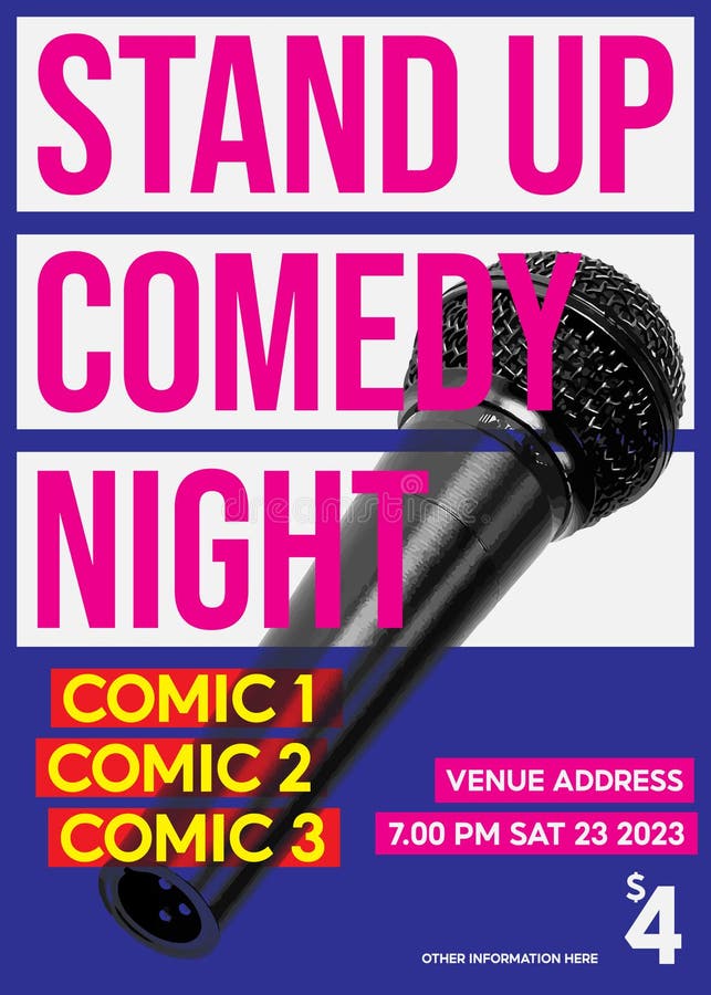 Stand Up Show or Comedy Night, Microphone or Open Mic, Flyer, Gigs ...