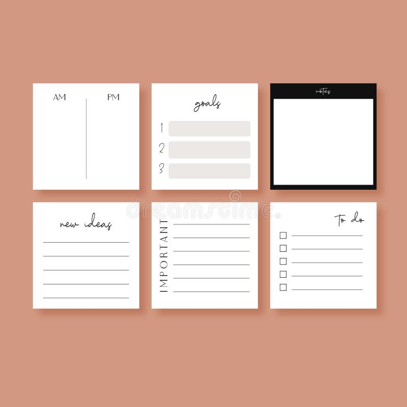 Planner To Do Goals am Pm Planning Template Eps Png Notes Important New ...