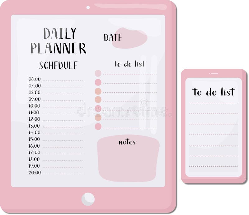 To Do daily Weekly Monthly Ipad Iphone List Date daily Planner Sheet ...