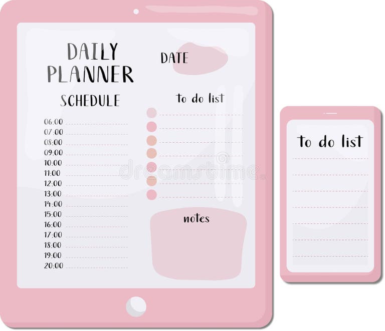 To Do daily Weekly Monthly Ipad Iphone List Date daily Planner Sheet ...