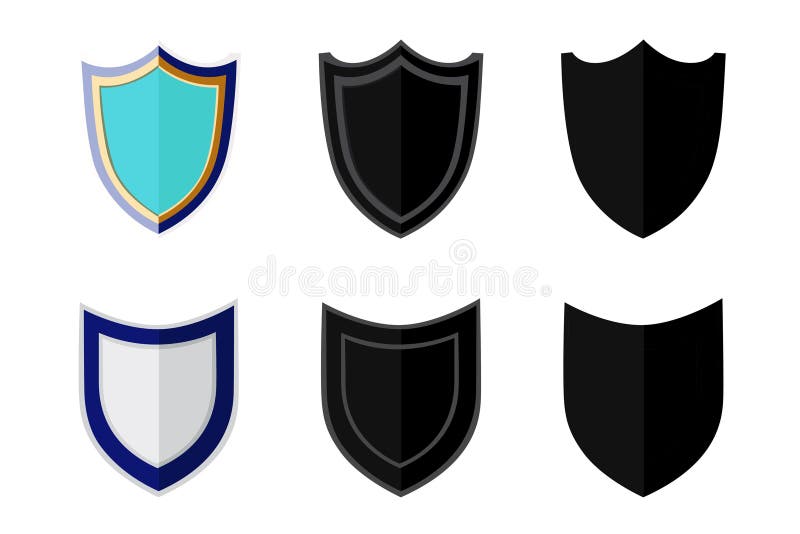 Vector Large Collection of Shield Icons and Symbols Stock Vector ...