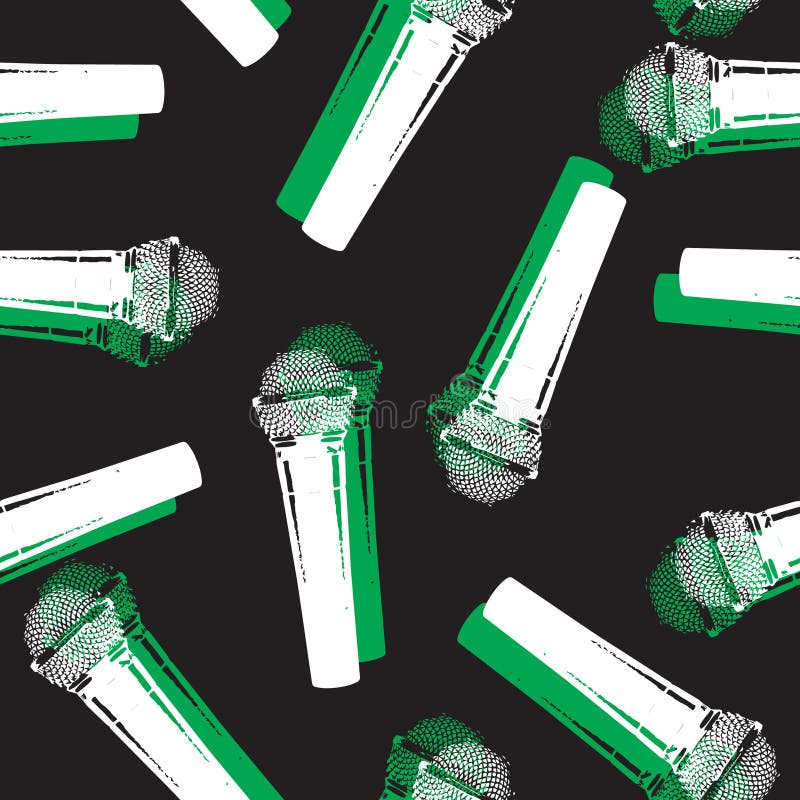 Seamless Pattern with Mic. Music Background Textile, Clothes, Wallpaper ...