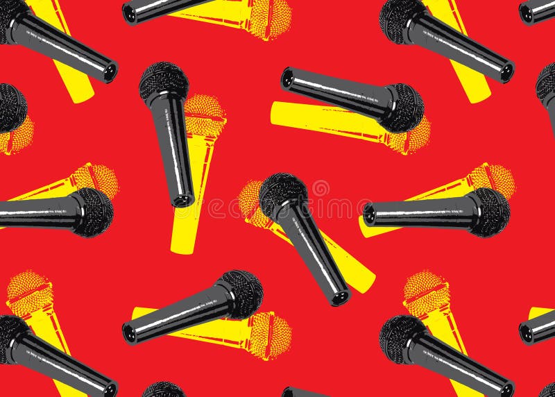Seamless Pattern with Mic. Music Background Textile, Clothes, Wallpaper ...