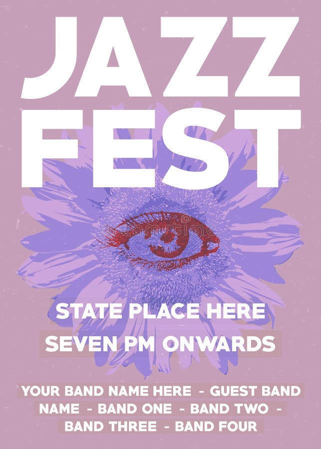 Jazz Music Festival or Fest, Jazz Night Gigs Poster, Brochure or Flyer ...