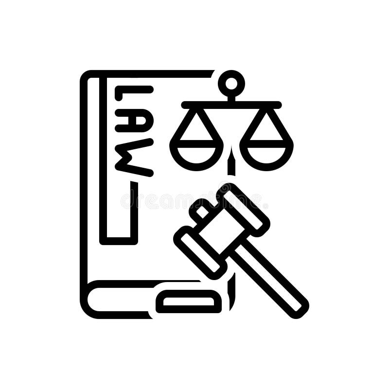 Black Line Icon for Law, Statutory and Juridical Stock Vector ...