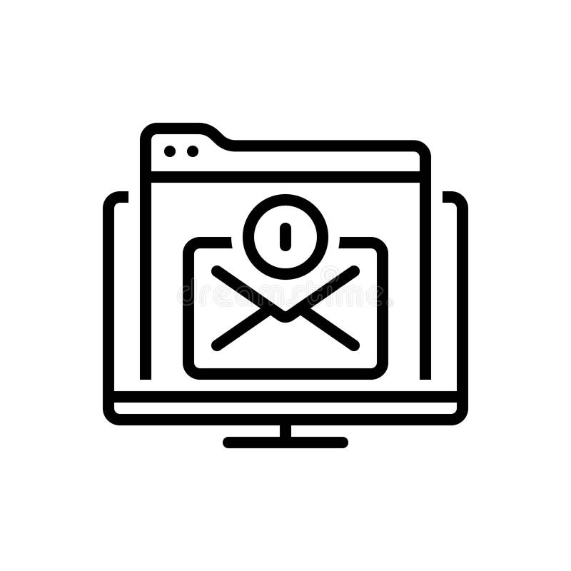 Black Line Icon for Email, Communication and Internet Stock Vector ...