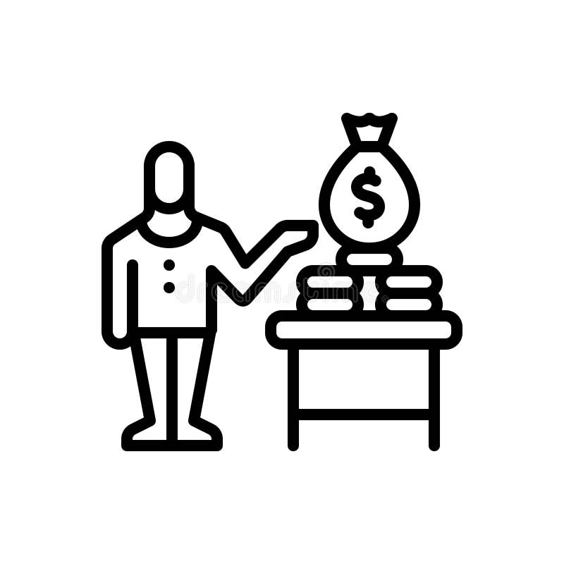 Black Line Icon for Creditor, Bestower and Borrow Stock Vector ...