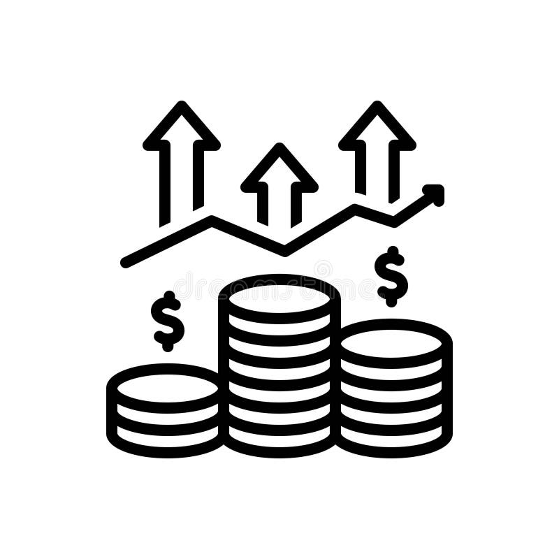 Black Line Icon for Funds, Fundraising and Coin Stock Vector ...