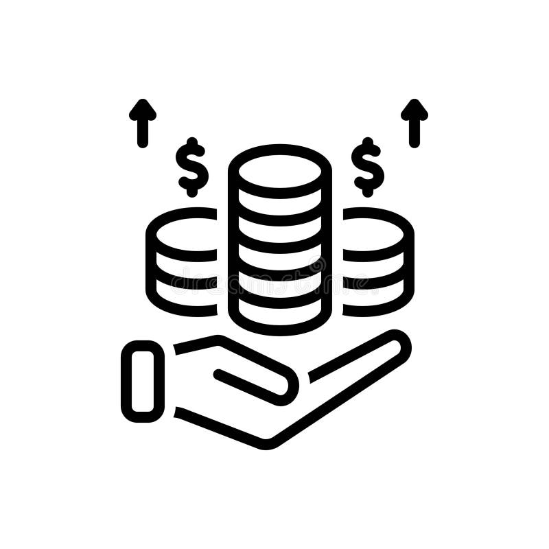 Black Line Icon for Income, Wealth and Treasure Stock Vector ...
