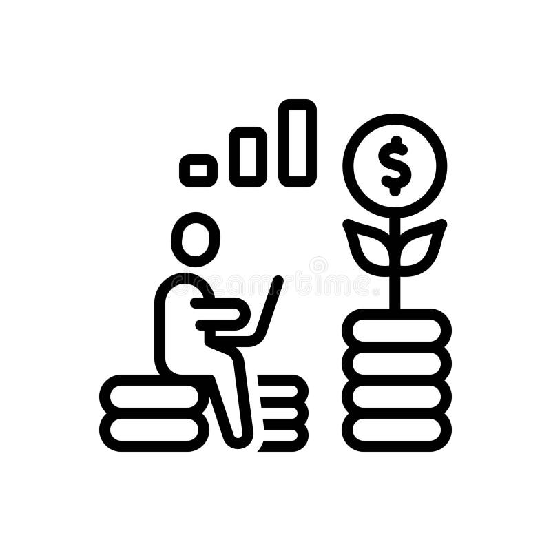 Black Line Icon for Investor, Banker and Shareholder Stock Vector ...