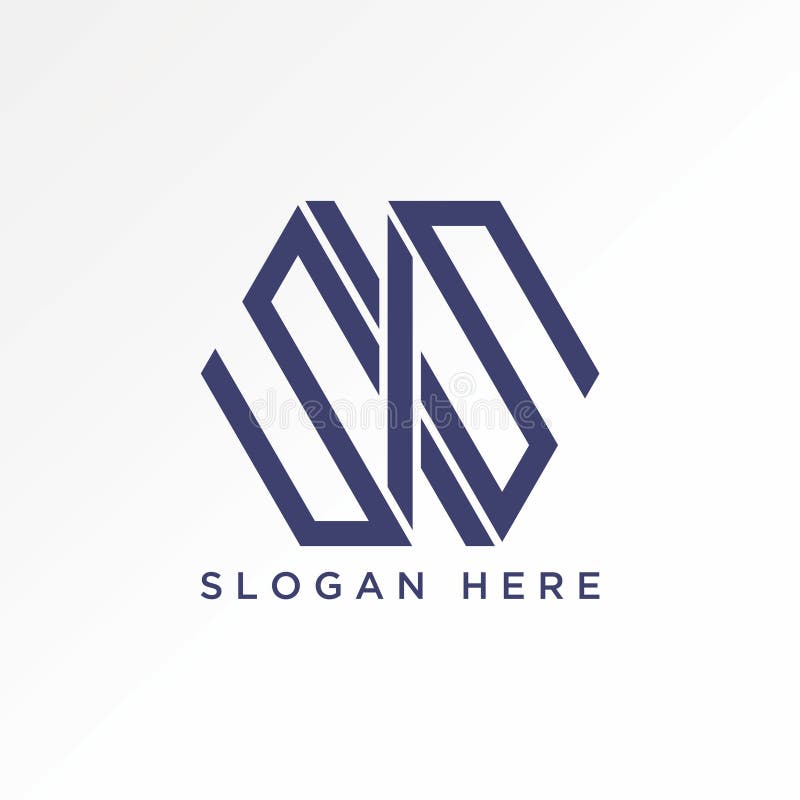 Letter Initial SIS Font on Line Hexagon. Related To Monogram Typography ...