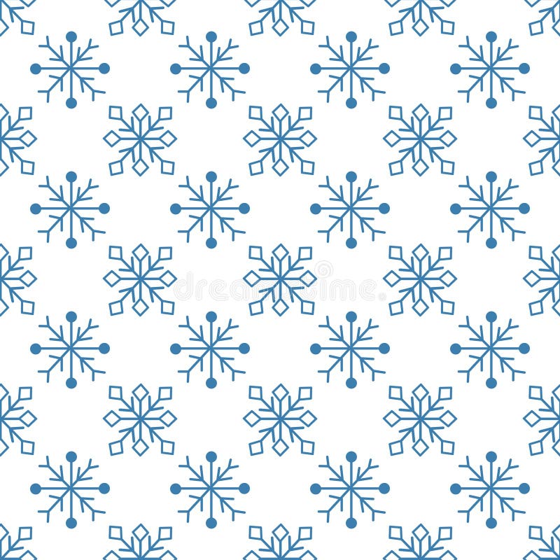 Simple Winter and Christmas Seamless Pattern with Snowflakes. Vector ...