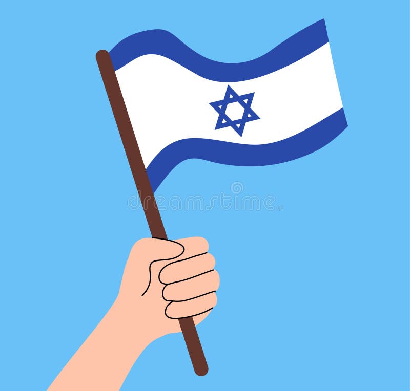 Israel Flag in Hand. Vector Flat Illustration. Stock Vector ...