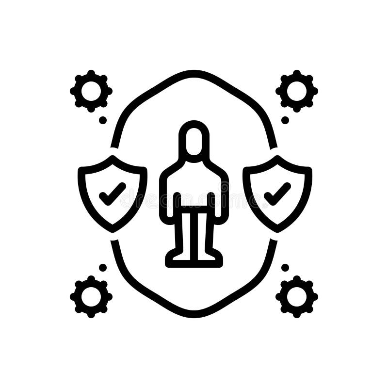 Black Line Icon for Prevent, Protection and Shield Stock Vector ...