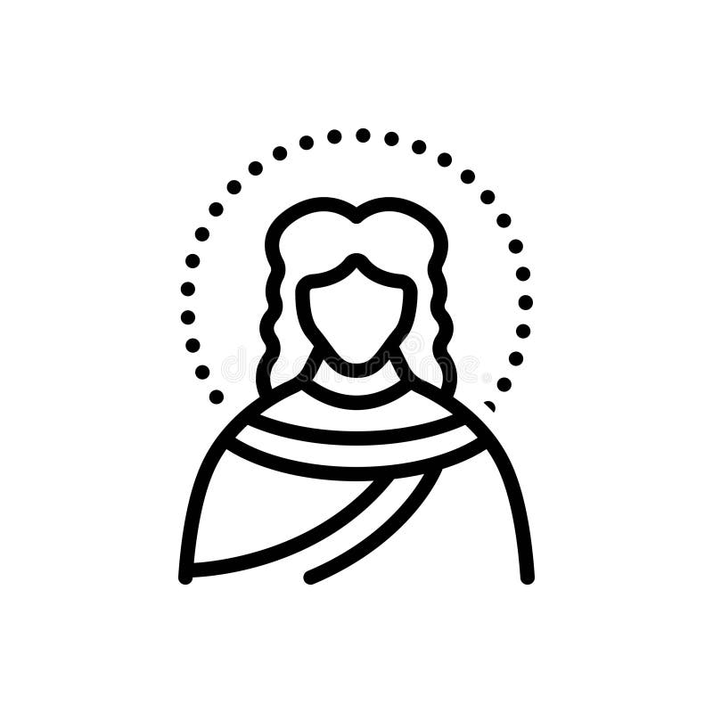 Black Line Icon for Stephen, Worshipper and Devotee Stock Vector ...