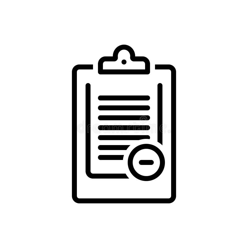 Black Line Icon for Expunge, Clipboard and Report Stock Vector ...