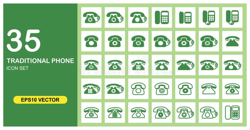 35 Telephone Icon Set. Collection of High-quality Vector Icons for Web ...