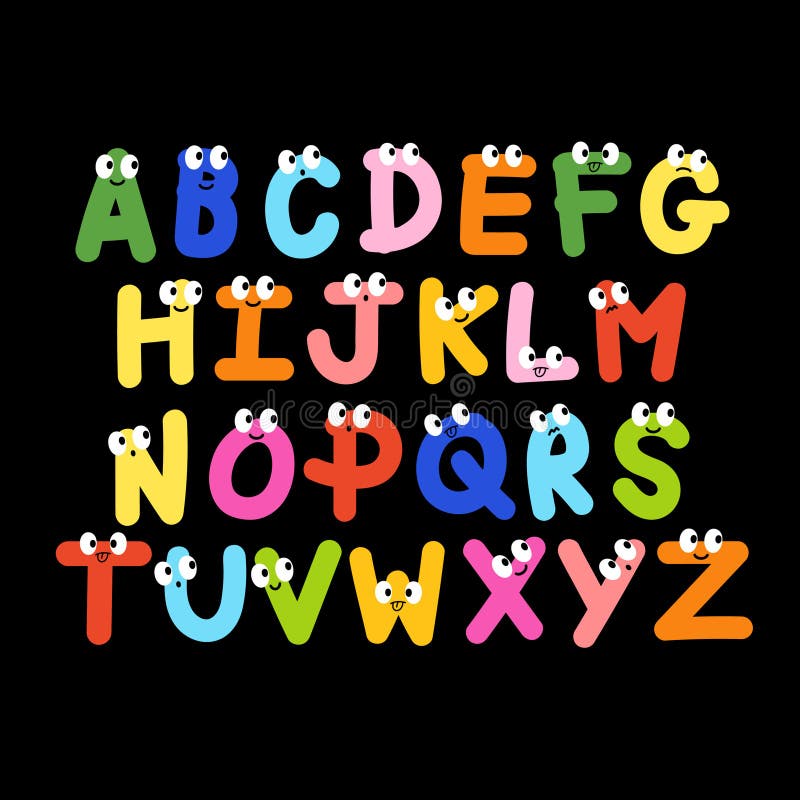 A To Z Cartoon Alphabet Designs for Colourful Font, Typography ...