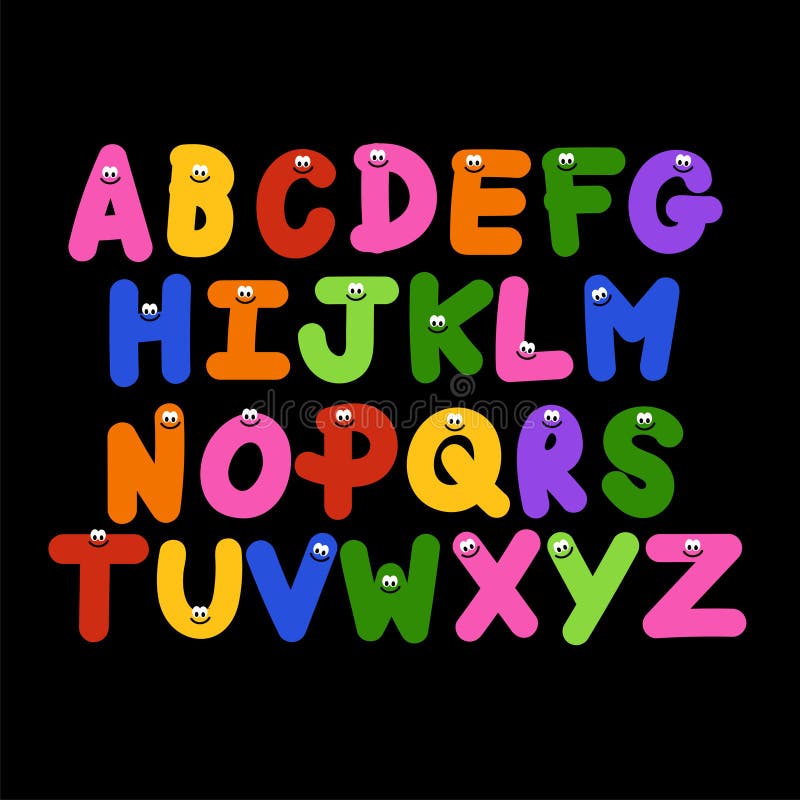 A To Z Cartoon Alphabet Designs for Colourful Font, Typography ...