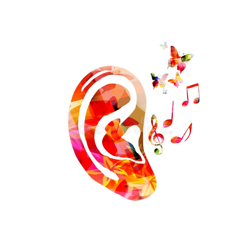 Ear Hearing Musical Notes Stock Illustrations – 91 Ear Hearing Musical ...