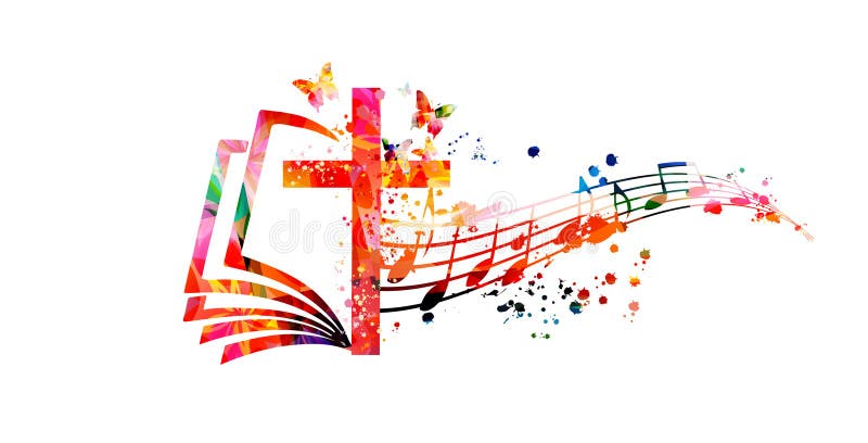 Creative Music Style Template Vector Illustration, Colorful Cross with ...