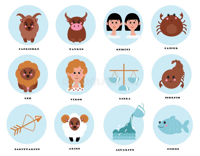 Cute Horoscope Textile or Stationary Print Stock Vector - Illustration ...