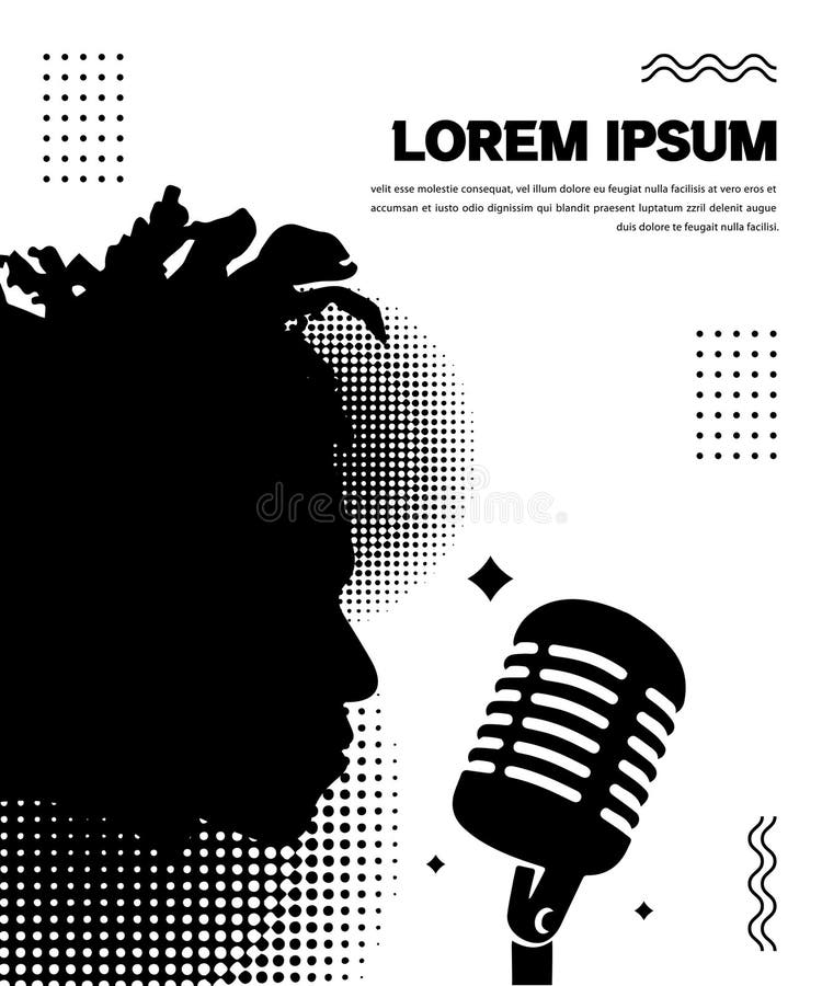 African American Men Podcast Side View with Various Hairstyles Stock ...