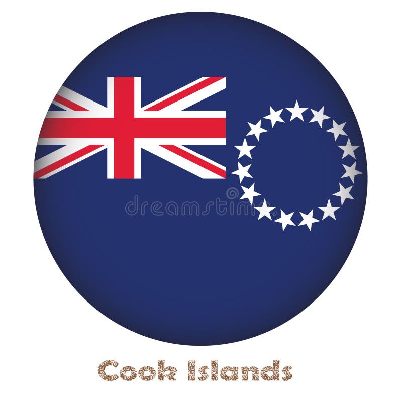 Cook Islands Flag Round Shape Vector Stock Vector - Illustration of ...